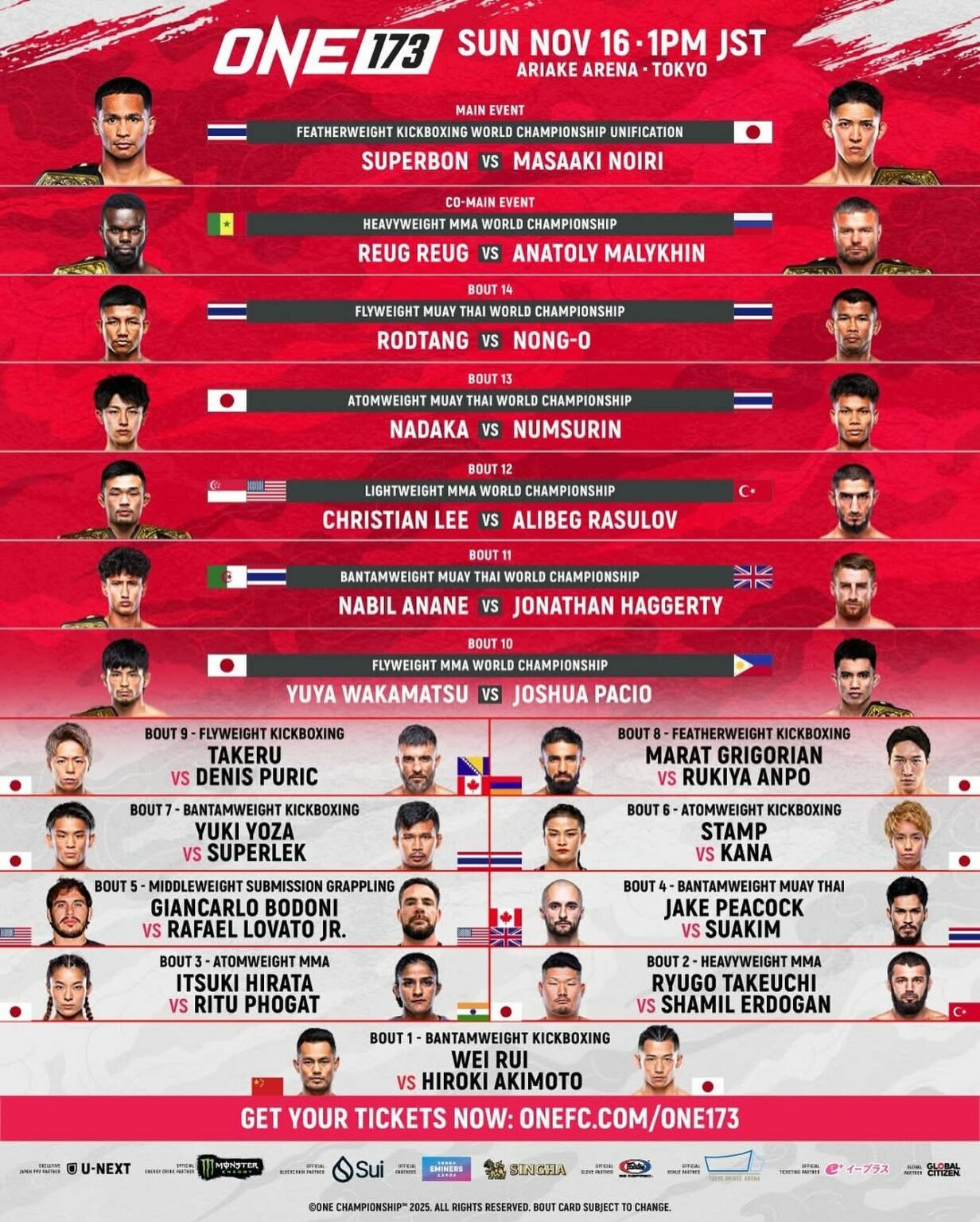 ONE 173; 3 Reasons To Watch Exciting Sunday Card